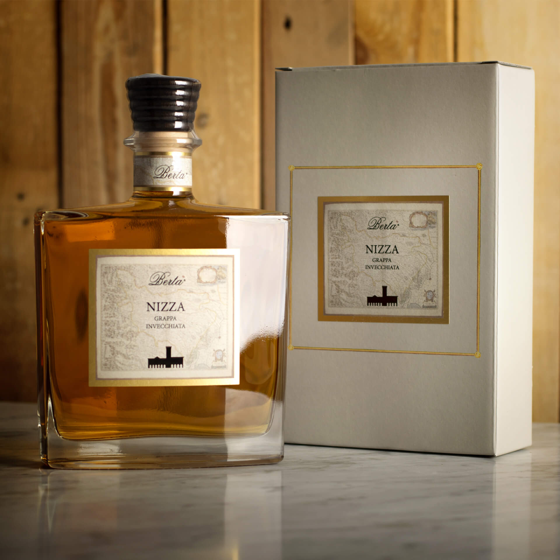 Nizza Aged Grappa with Case - Grappa Berta